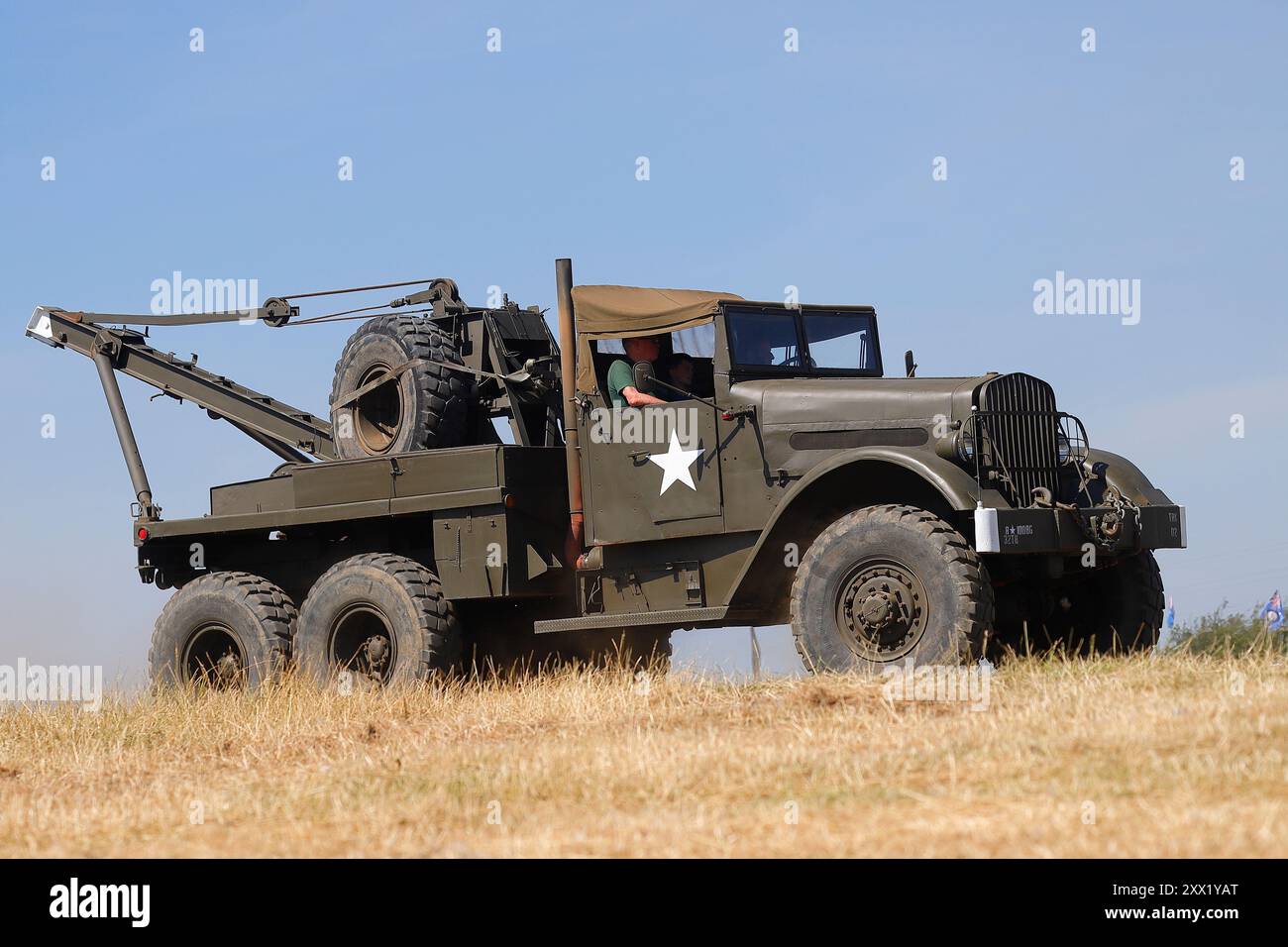 WW2 military recovery truck on parade at Yorkshire Wartime Experience ...