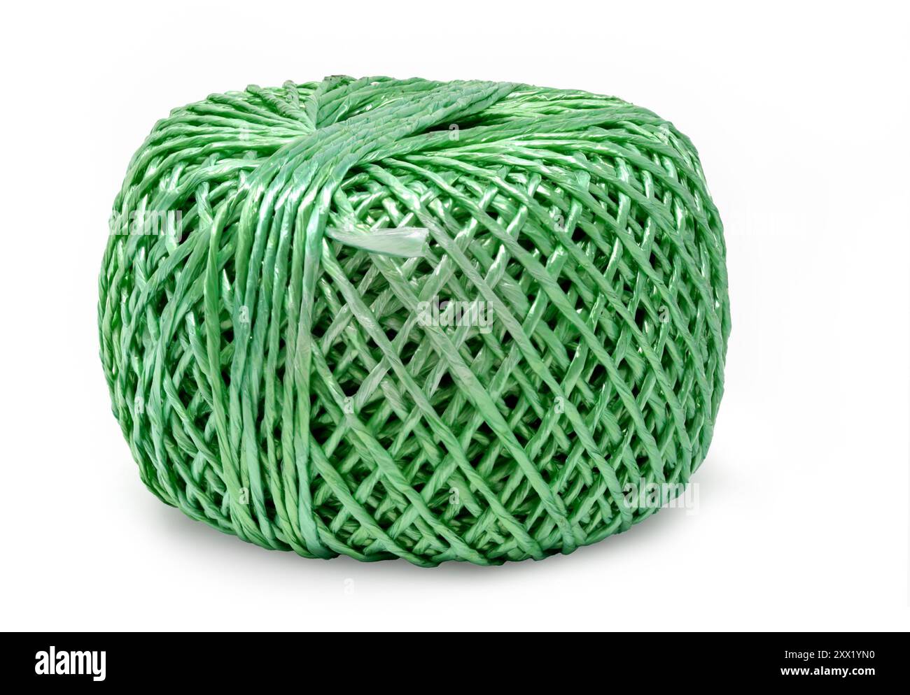 Ball of green polypropylene string, isolated on white background Stock ...