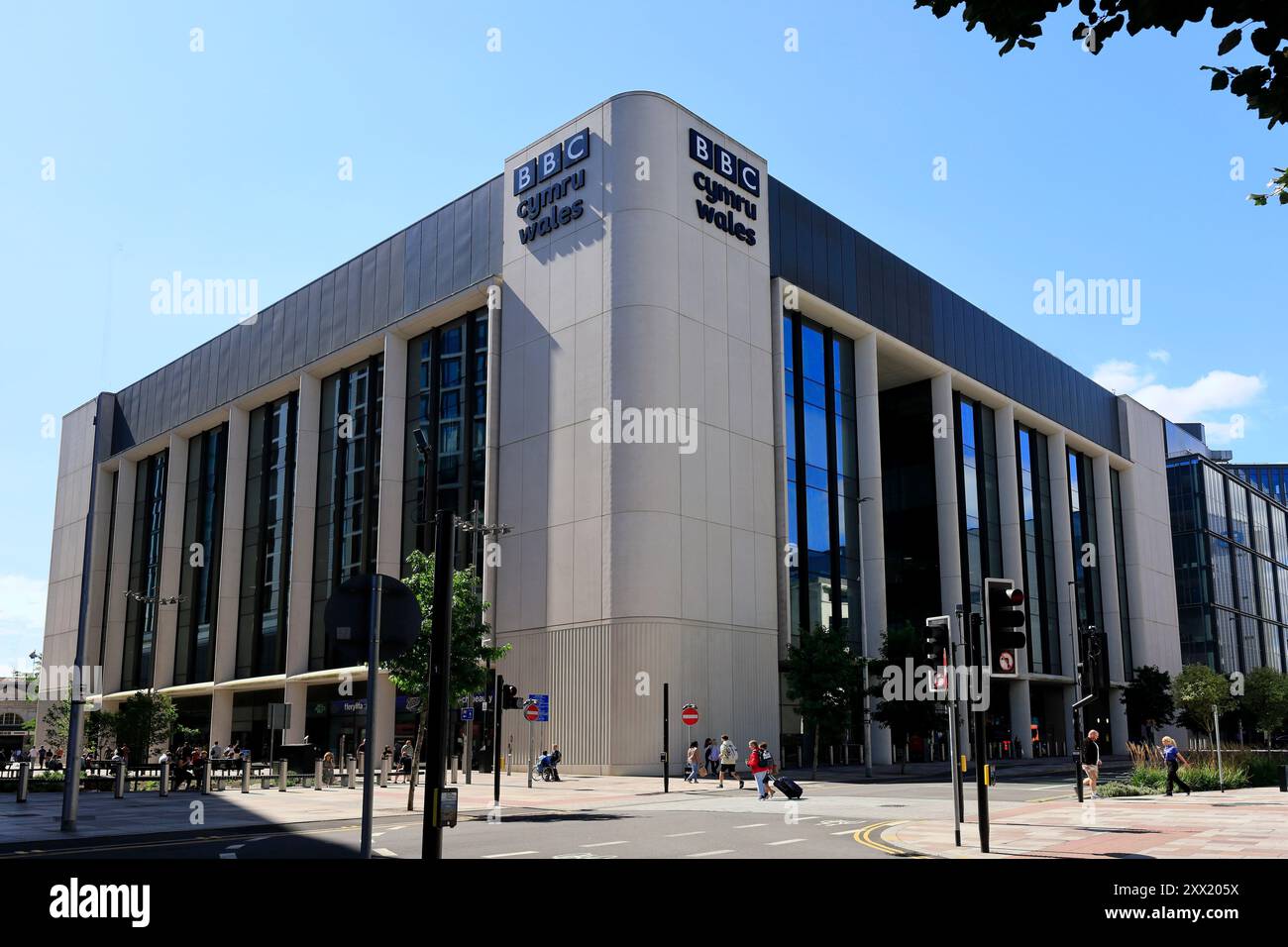 New BBC Cymru Wales building, Central Square, Cardiff, South Wales, UK. Taken August 2024 Stock ...