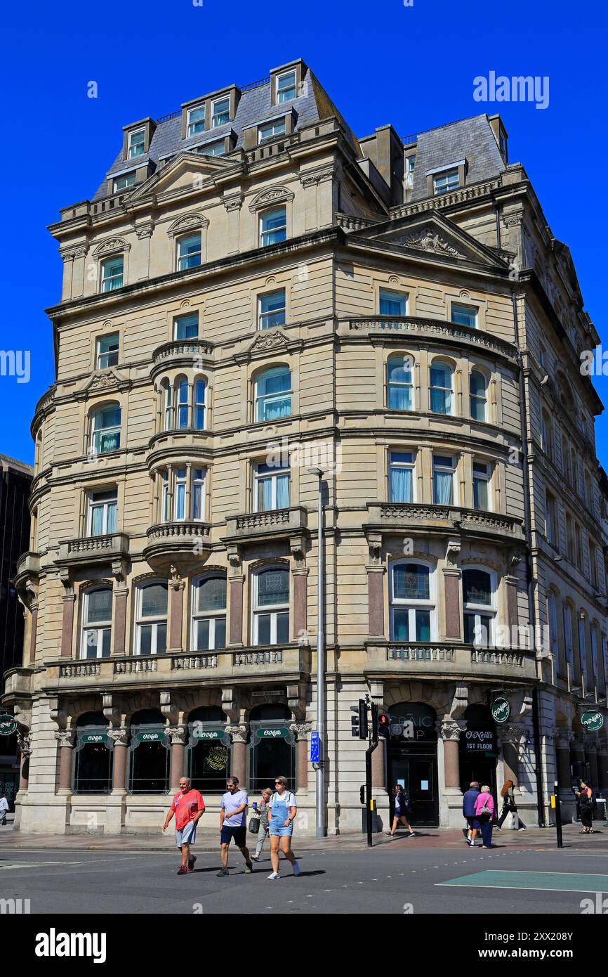 Side view of The Roya Hotel, Cardiff - on the corner of St Mary Street ...