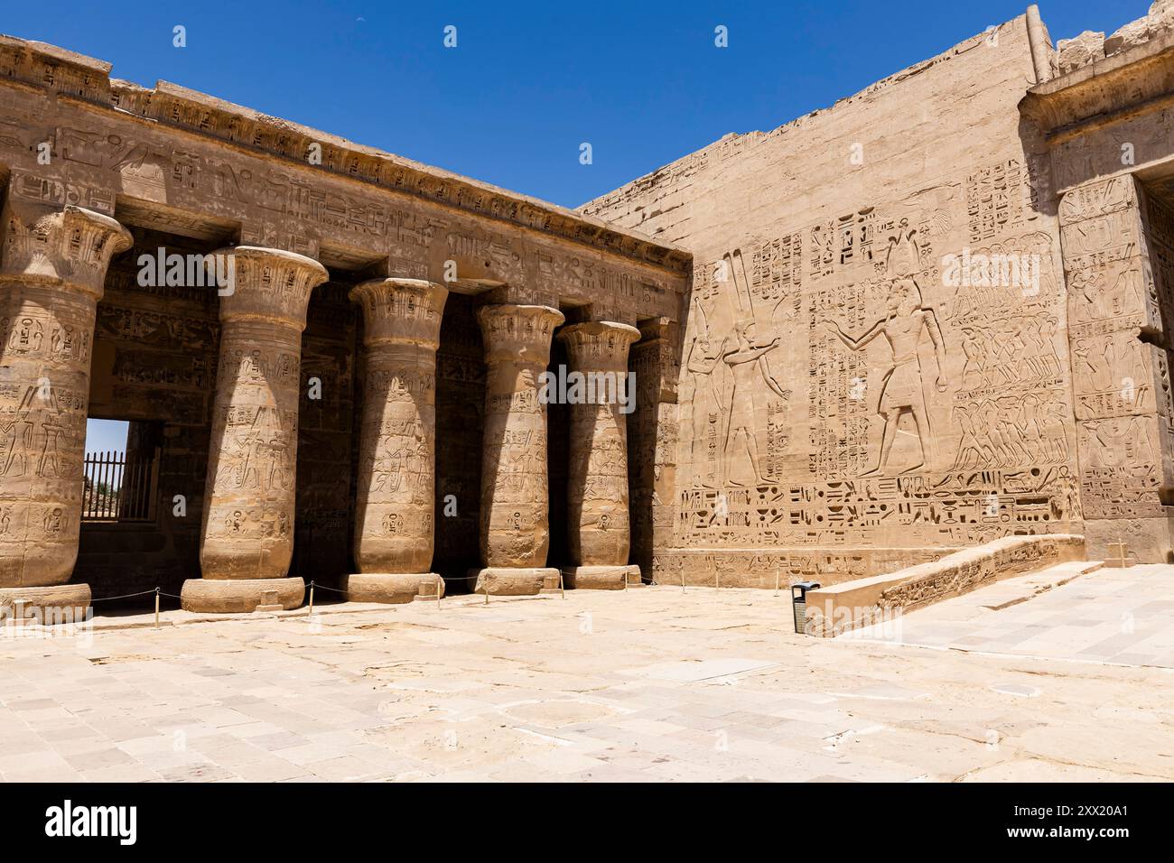 Medinet Habu, Mortuary Temple of Ramesses III, First courtyard with ...
