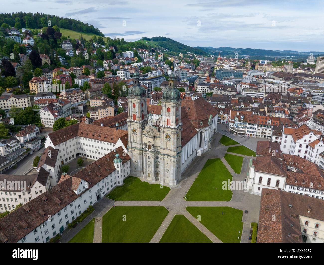 St. Gallen Cityscape Skyline, Abbey Cathedral of Saint Gall in ...