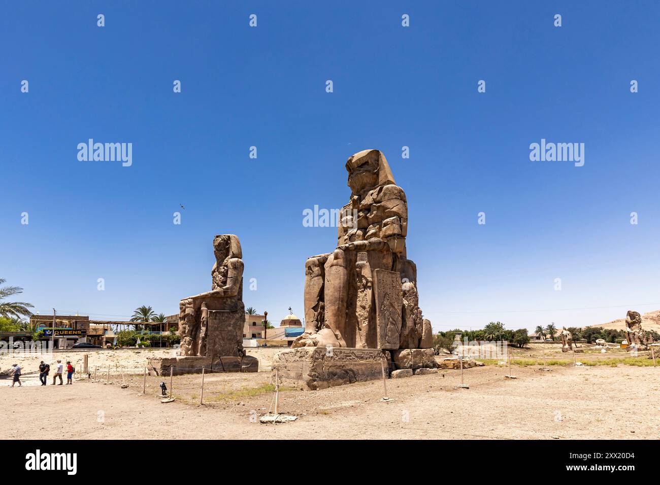 Colossi of Memnon, massive stone statues of Amenhotep III, Luxor, Egypt ...