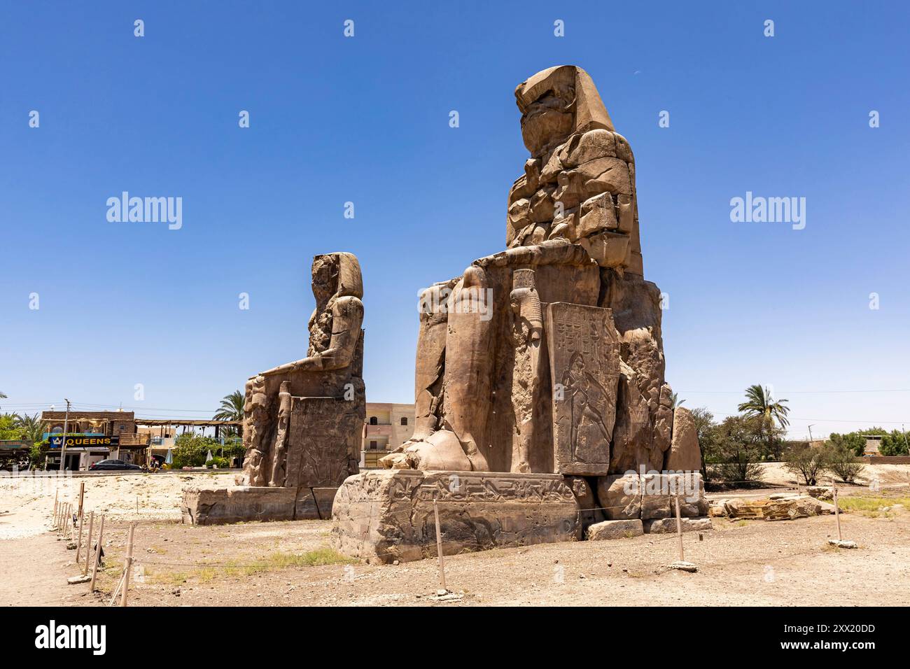 Colossi of Memnon, massive stone statues of Amenhotep III, Luxor, Egypt ...