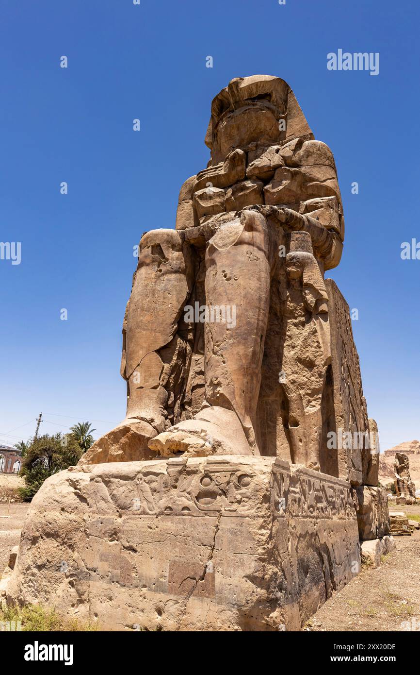 Colossi of Memnon, massive stone statues of Amenhotep III, Luxor, Egypt ...