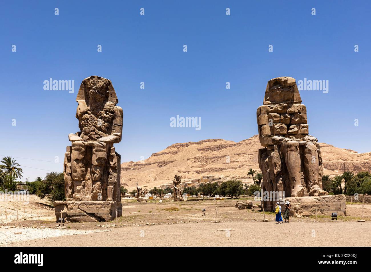 Colossi of Memnon, massive stone statues of Amenhotep III, Luxor, Egypt ...