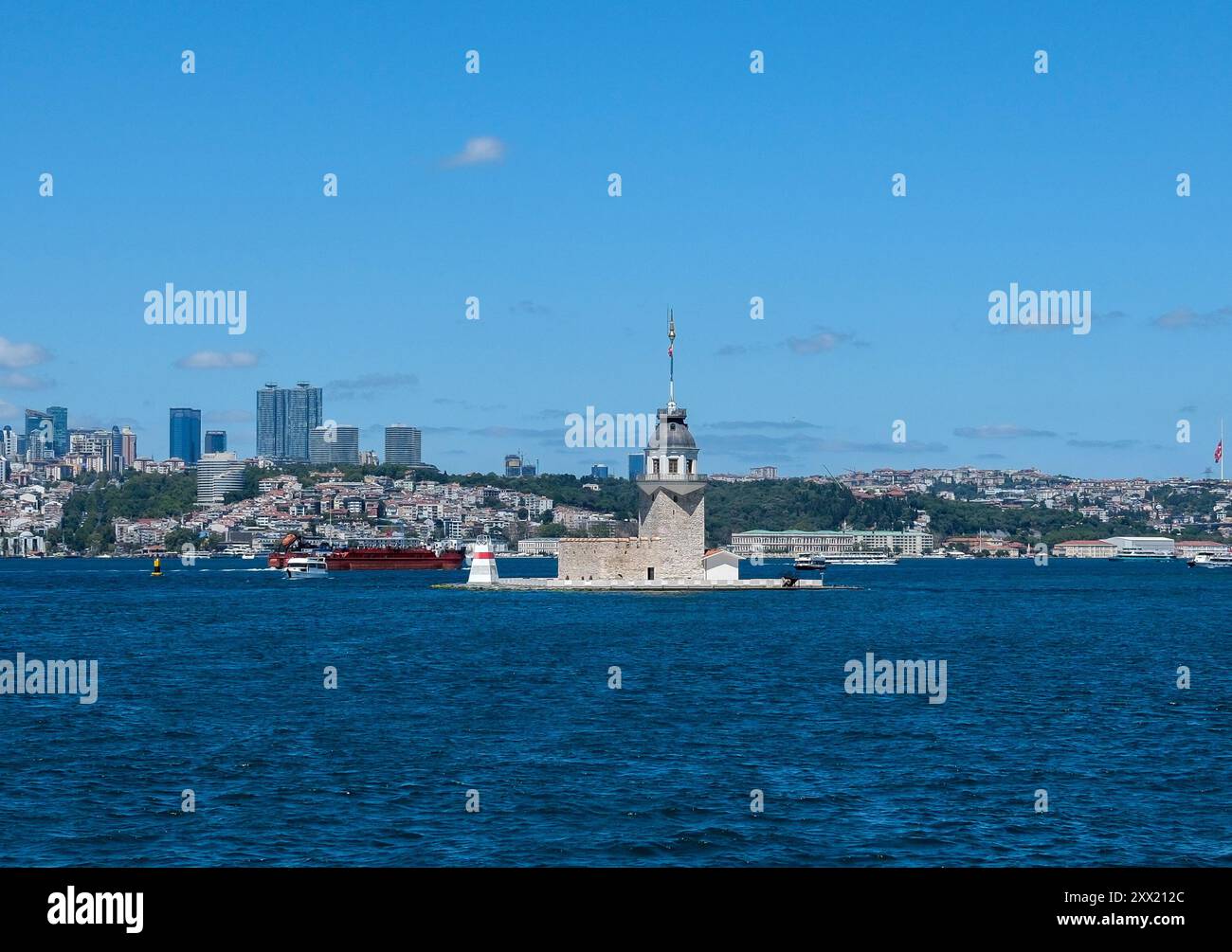 The Maiden's Tower is a structure built on a small island off the coast of Salacak in the ...