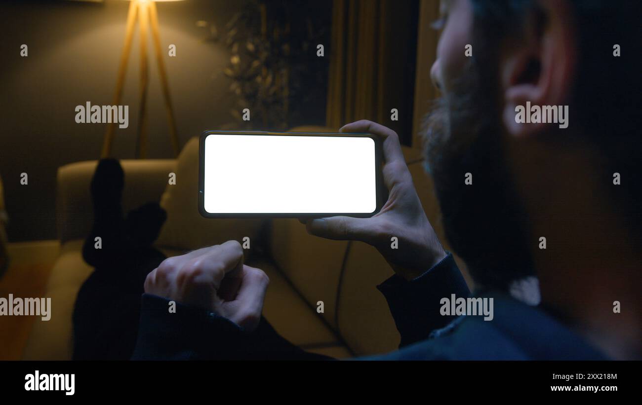 Man tapping on green screen hi-res stock photography and images - Alamy