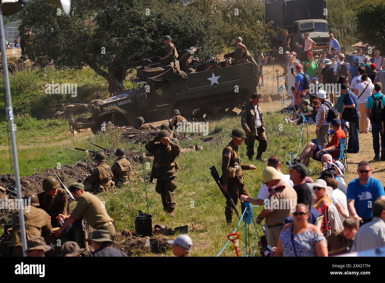 Overhead of spectators at The Yorkshire Wartime Experience in Hunsworth ...