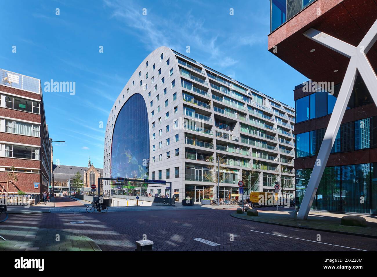 Rotterdam, Netherlands, The Markthal, a residential and office building ...