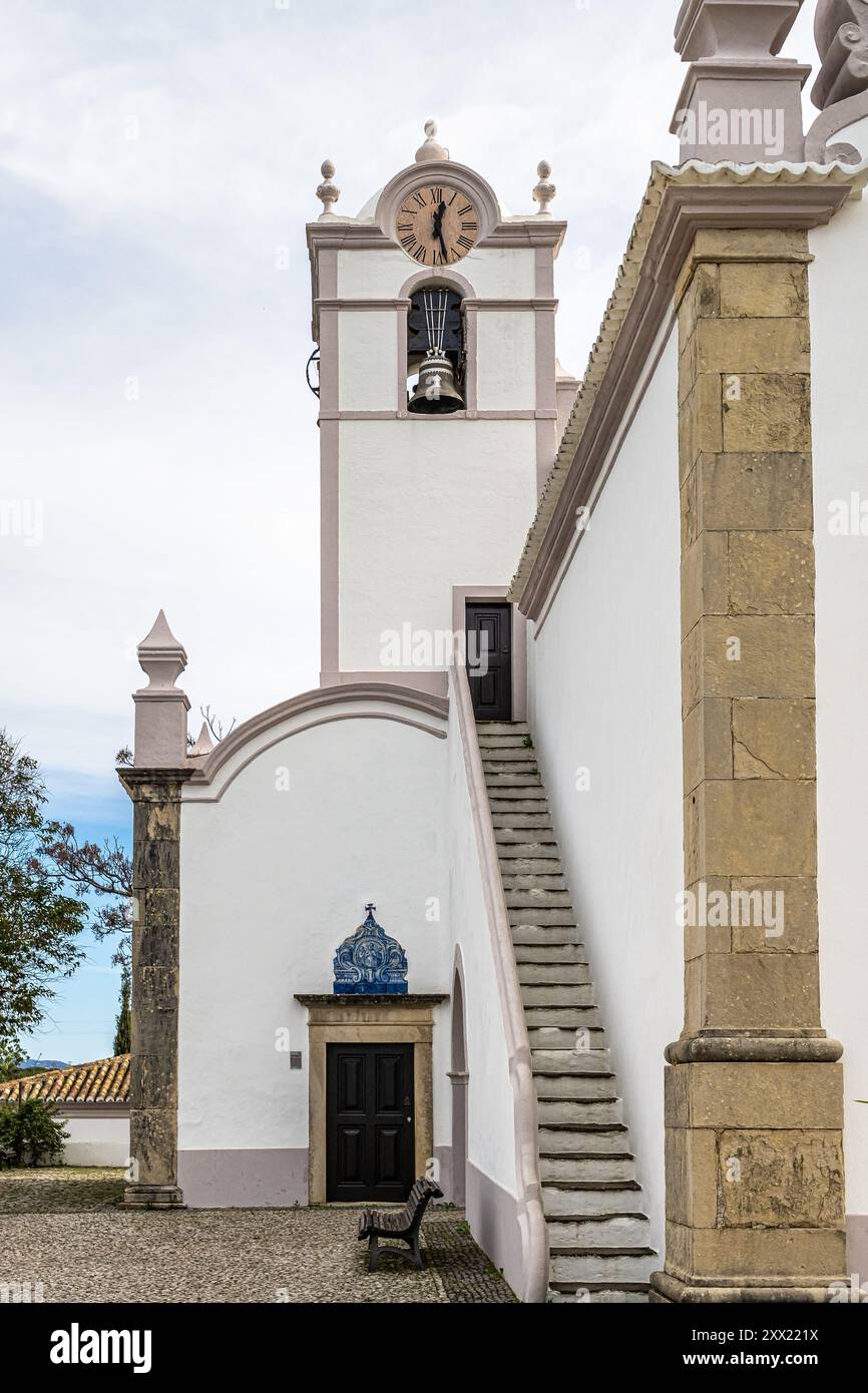 The Church Igreja de Sao Lourenco in the old town of Almancil at the ...