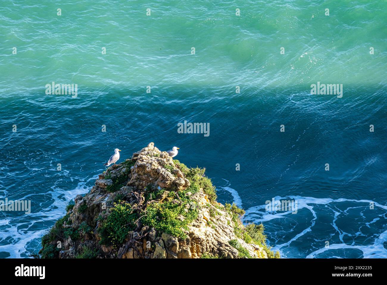 Praia da Marinha Beach among rock islets and cliffs seen from Seven ...