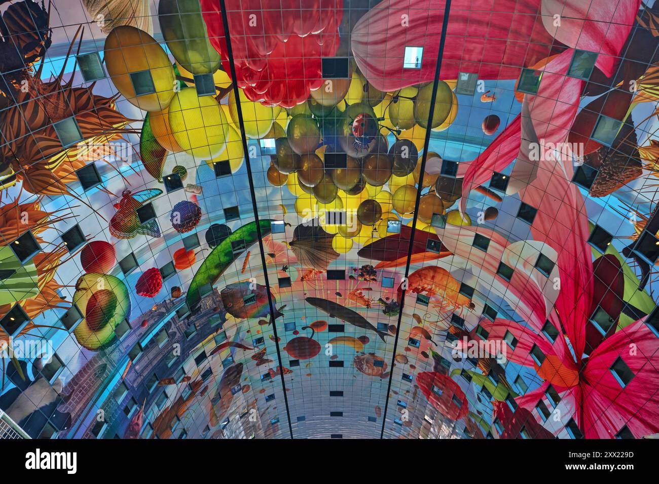 Rotterdam, Netherlands, The Markthal, a residential and office building ...