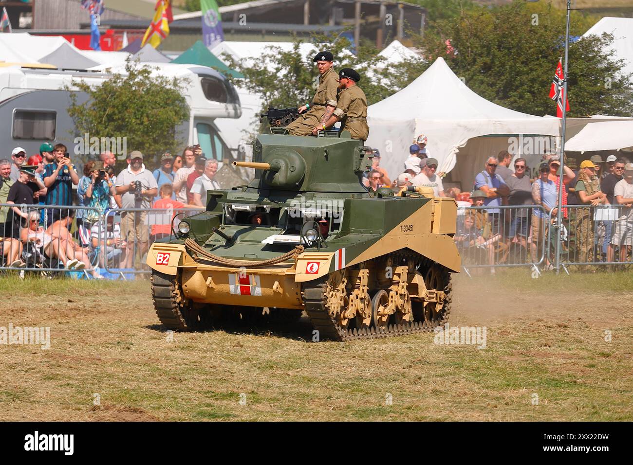 M3 Stuart Light Tank on paraded at the Yorkshire Wartime Experience Showground in Hunsworth,West ...