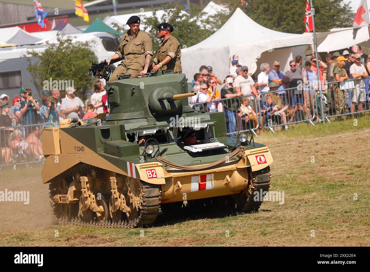 M3 Stuart Light Tank on paraded at the Yorkshire Wartime Experience Showground in Hunsworth,West ...