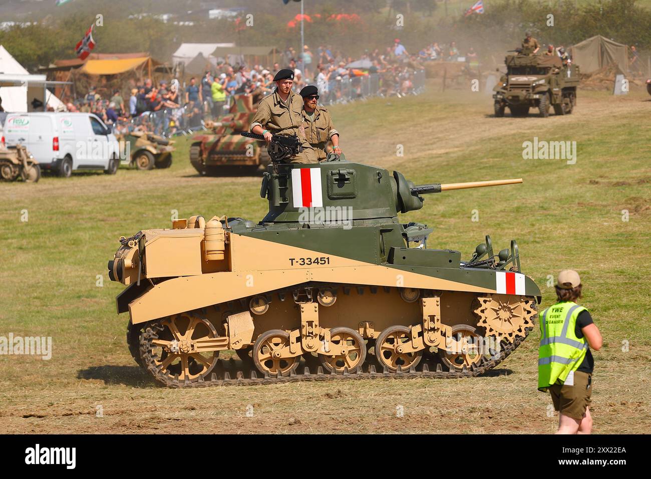 M3 Stuart Light Tank on paraded at the Yorkshire Wartime Experience Showground in Hunsworth,West ...