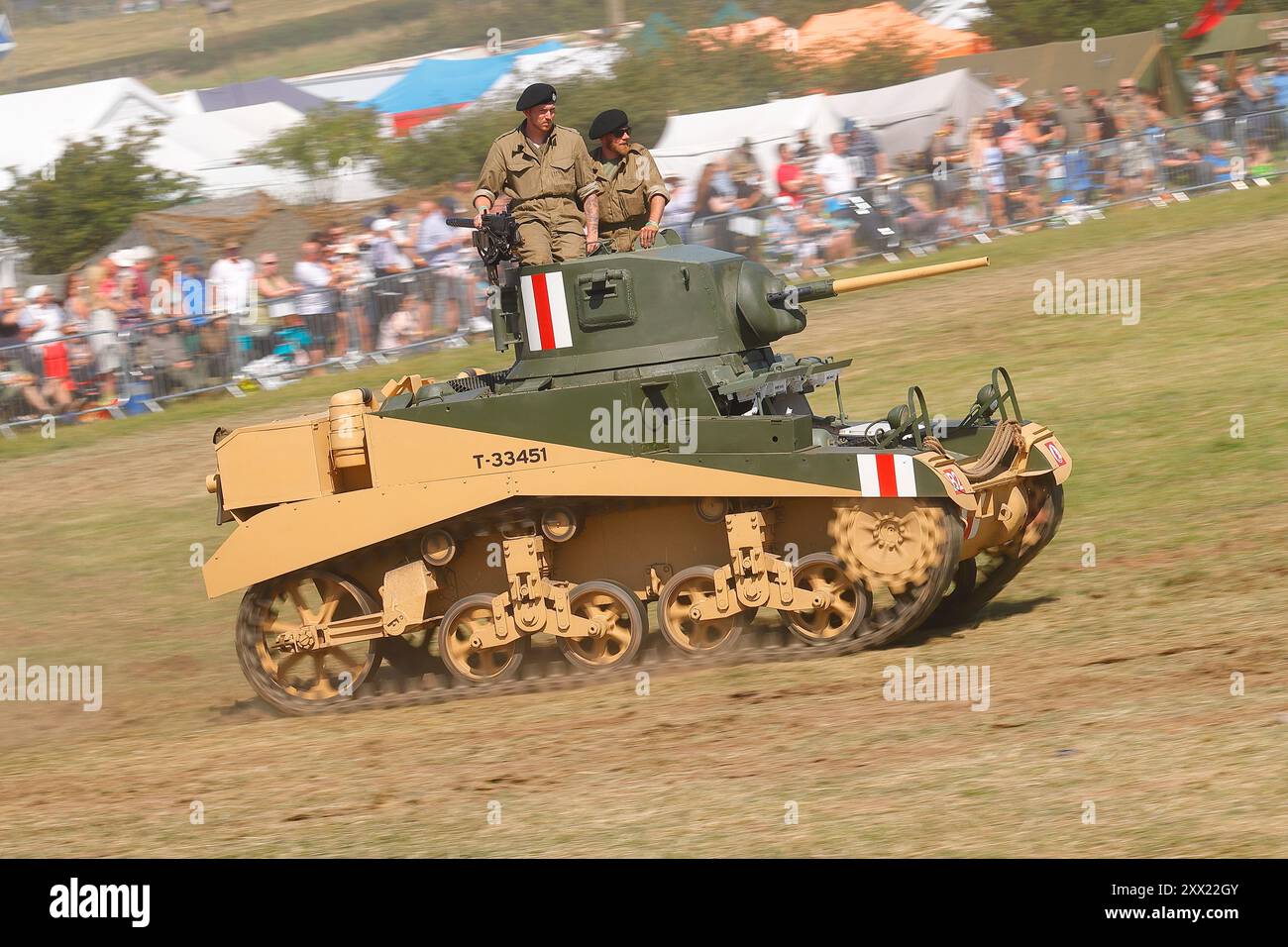 M3 Stuart Light Tank on paraded at the Yorkshire Wartime Experience Showground in Hunsworth,West ...