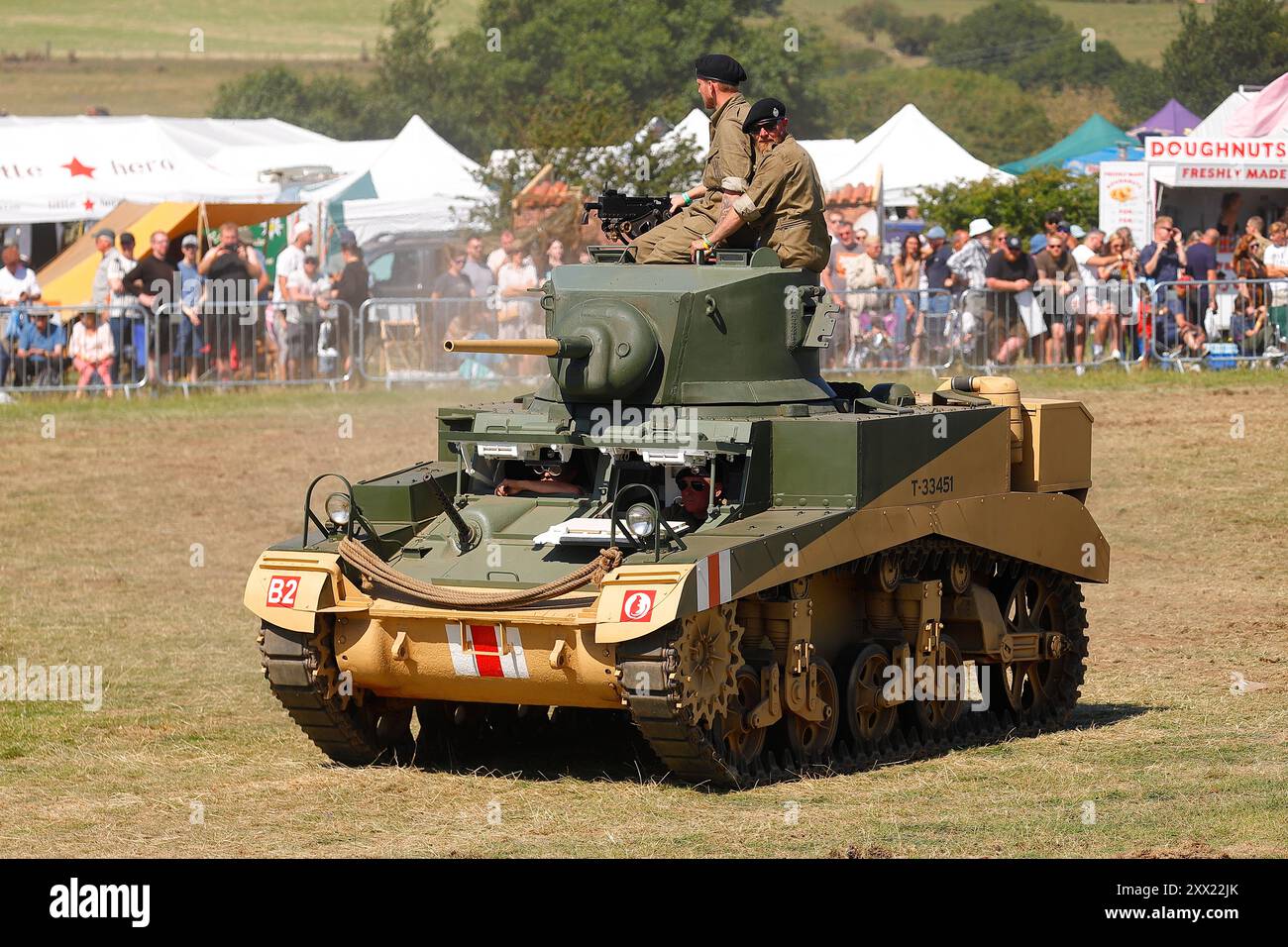 M3 Stuart Light Tank on paraded at the Yorkshire Wartime Experience Showground in Hunsworth,West ...