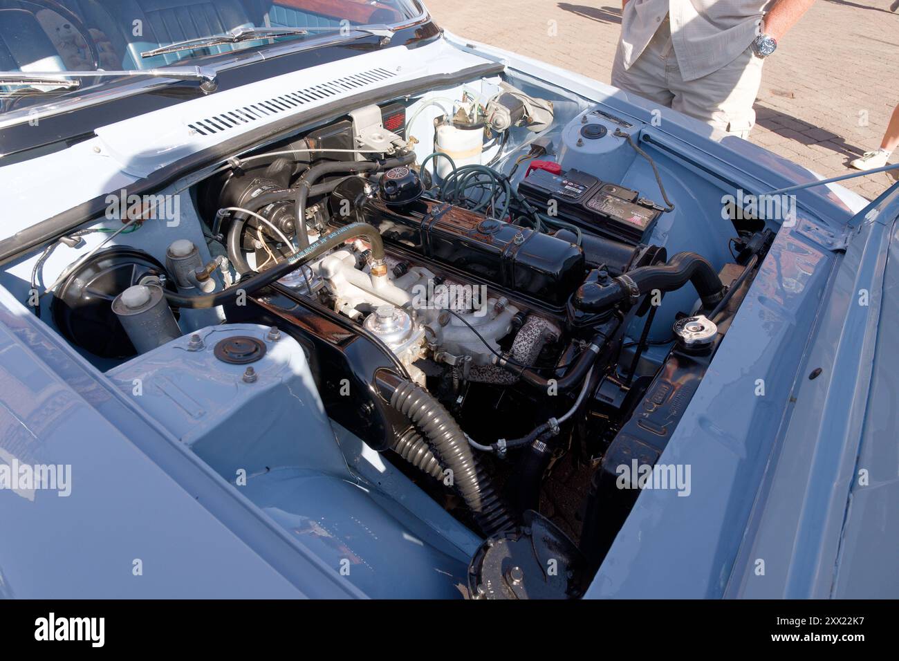 Old restored petrol engine example Stock Photo - Alamy