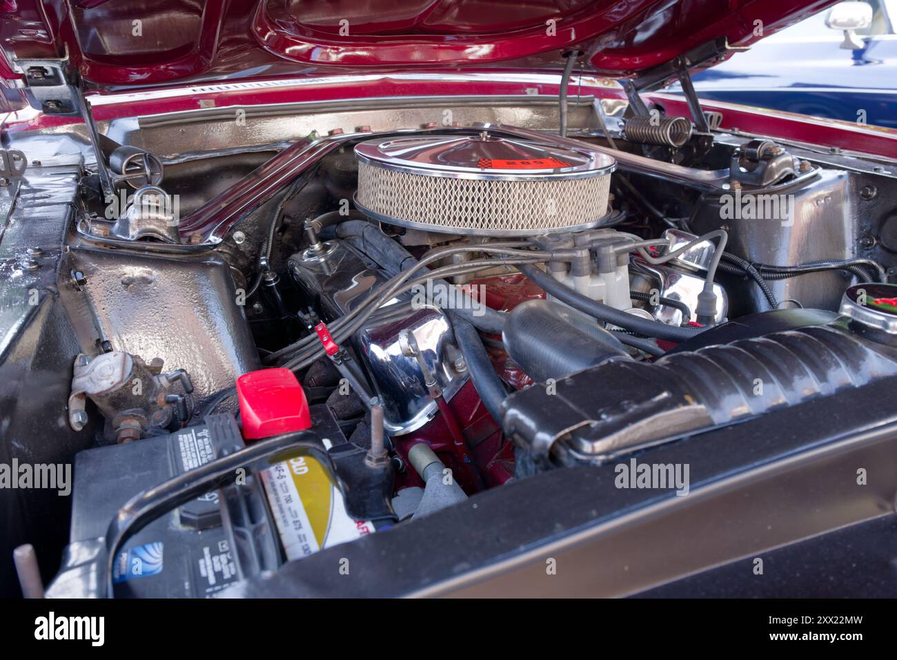 Old restored petrol engine example Stock Photo - Alamy