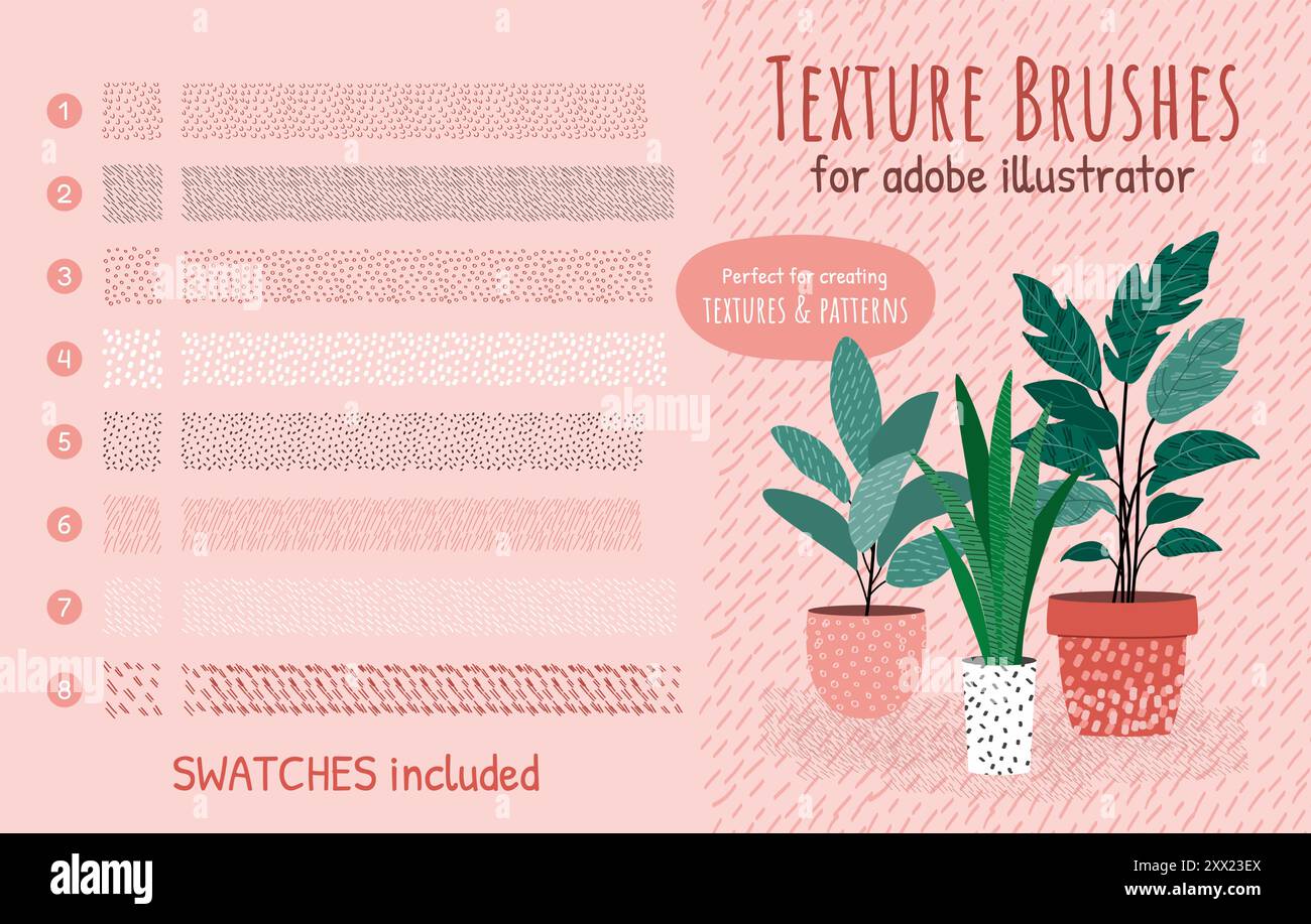Textured brushes. Set of abstract grunge textures Stock Vector Image ...