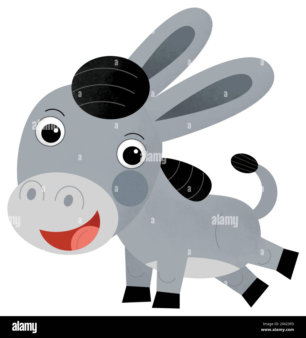 Cartoon asian funny animal donkey horse farm ranch animal isolated on ...