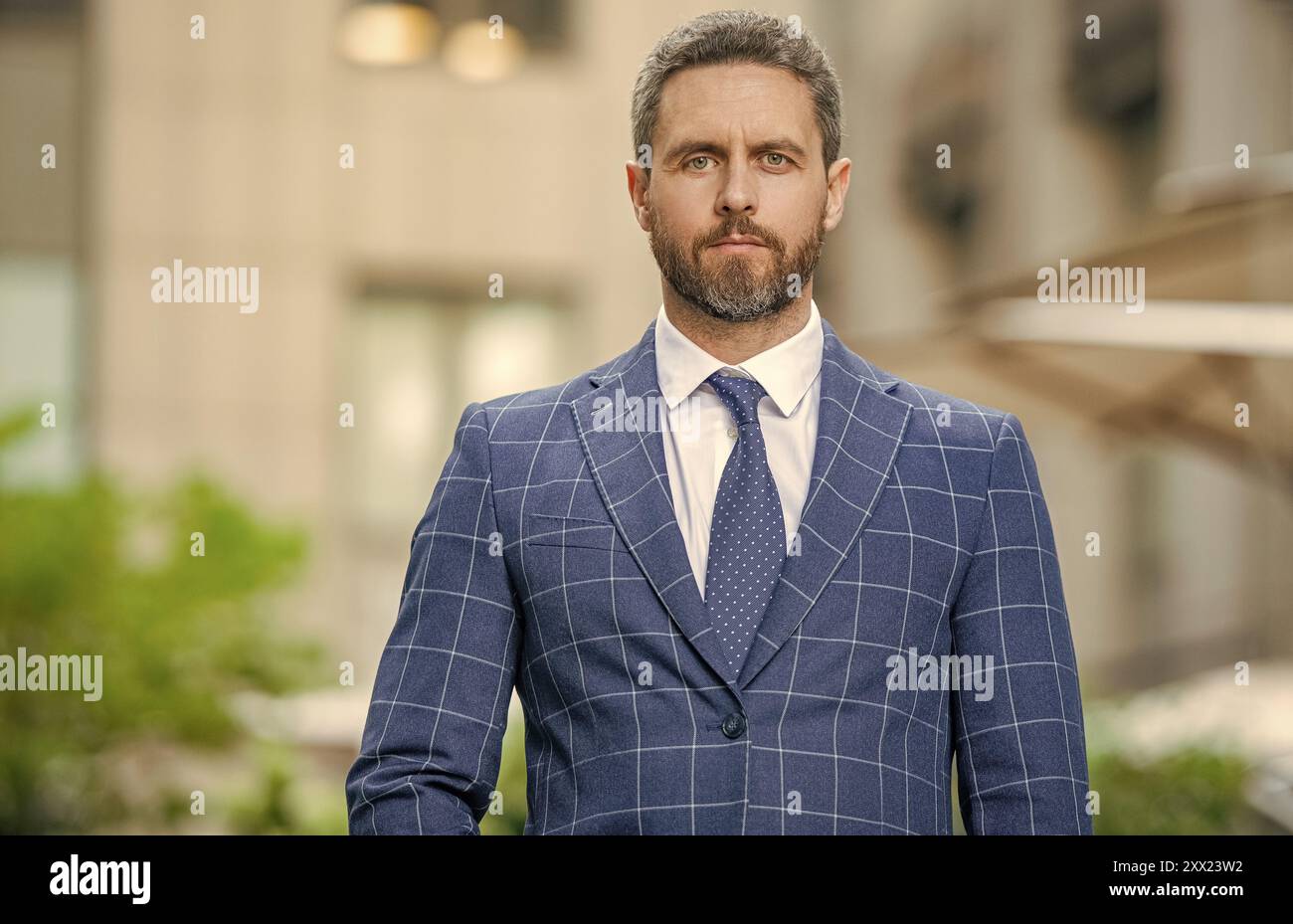 portrait of business boss on urban background. business boss wearing ...