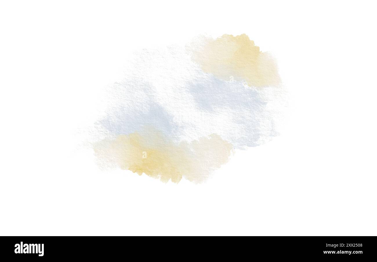 Watercolor spot abstract static shape in tender yellow and blue colors ...