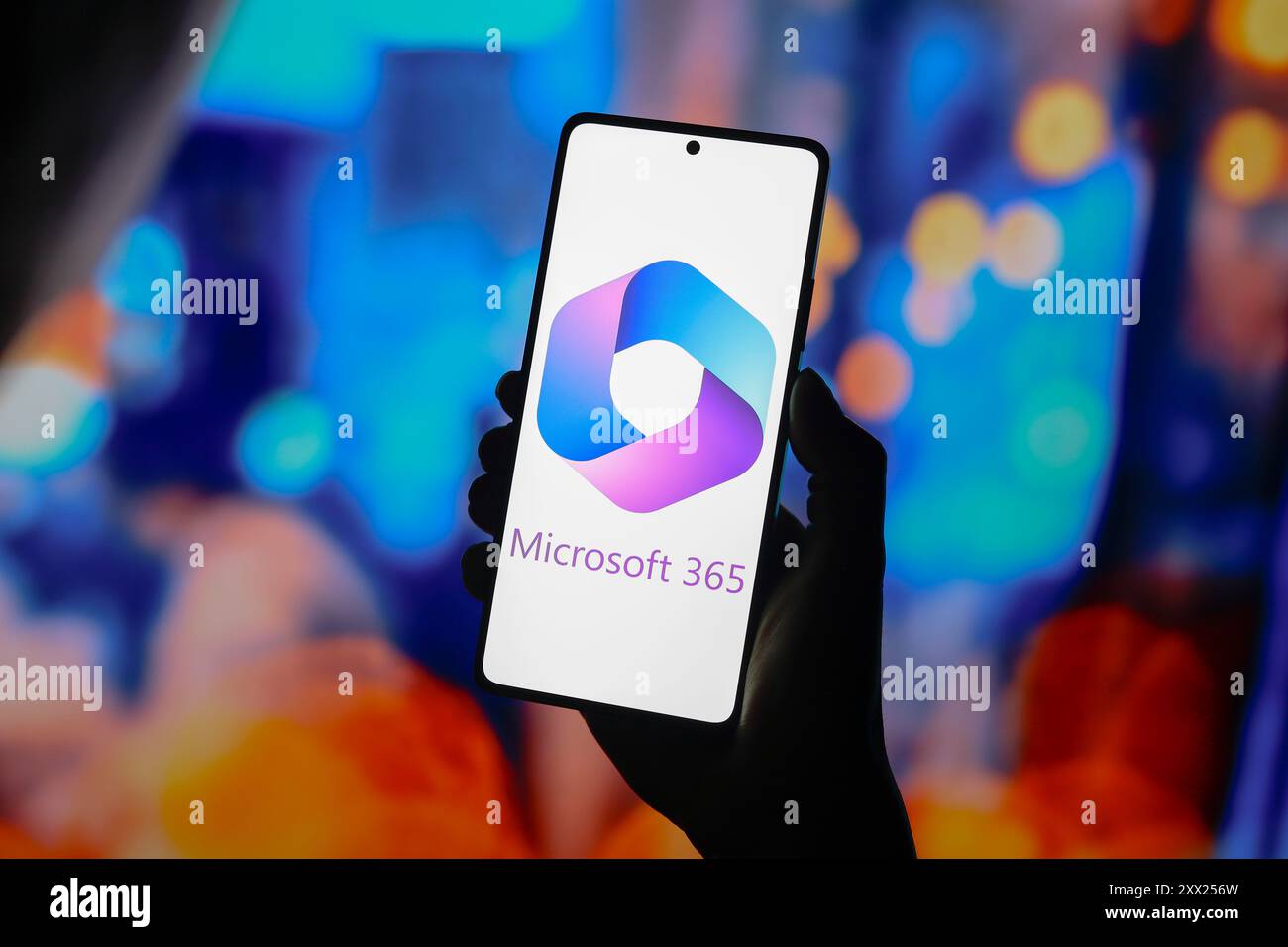 In this photo illustration, the Microsoft 365 logo is displayed on a ...