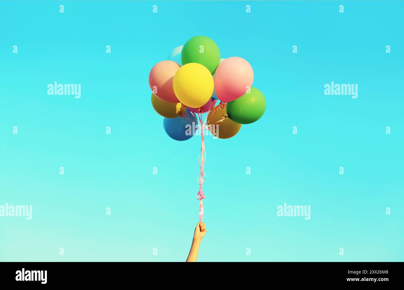 Sky balloons children flying hi-res stock photography and images - Alamy