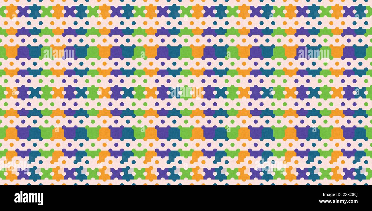Simple glitch geometric seamless abstract banner with playful woven ...