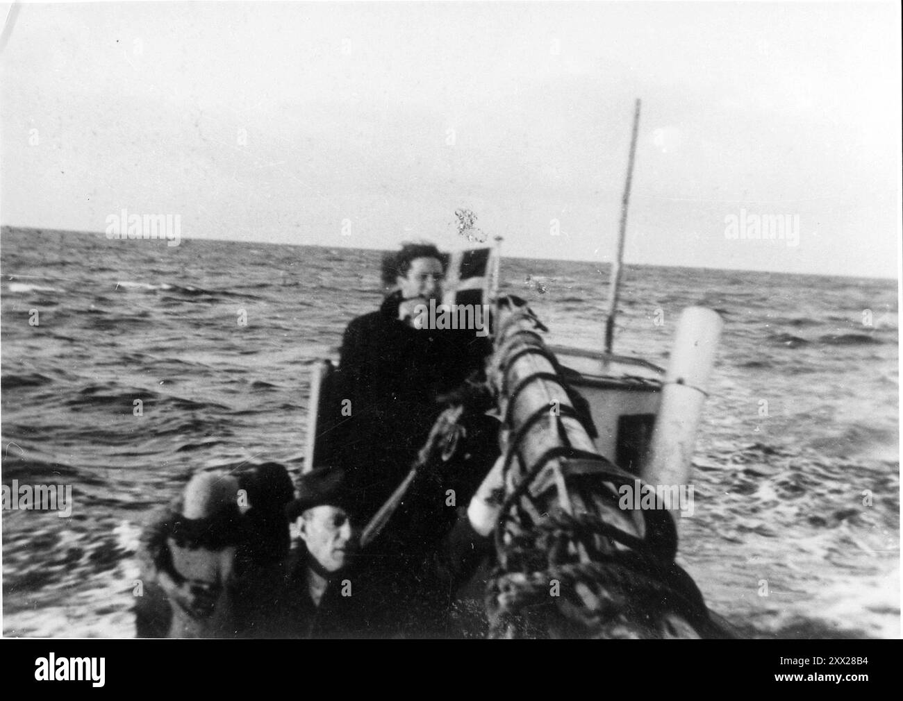 Jewish refugees from the island of Falster, Denmark, travel on a ...