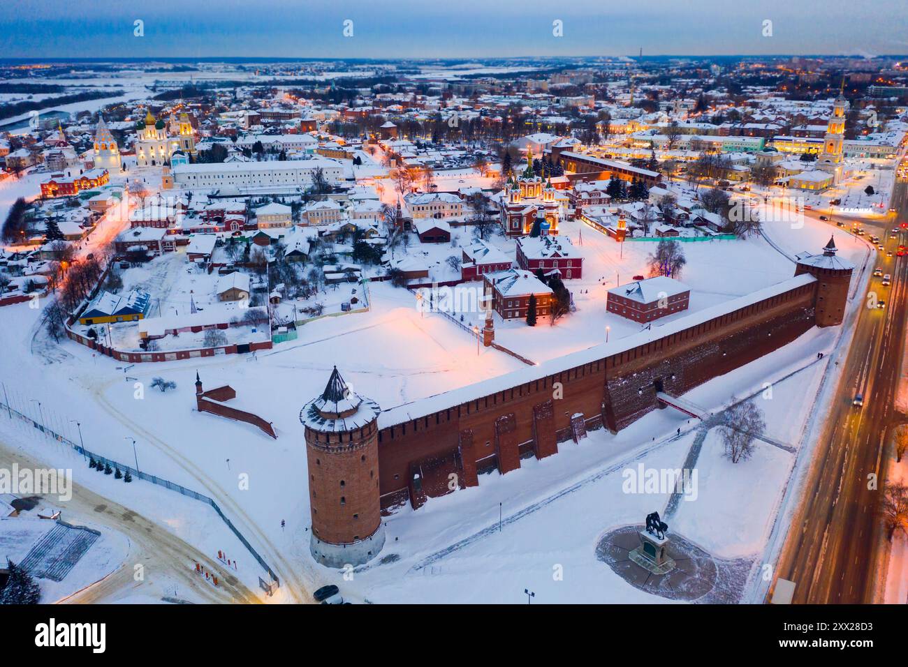 Aerial view of the architectural ensemble of ancient Kremlin. Russia ...