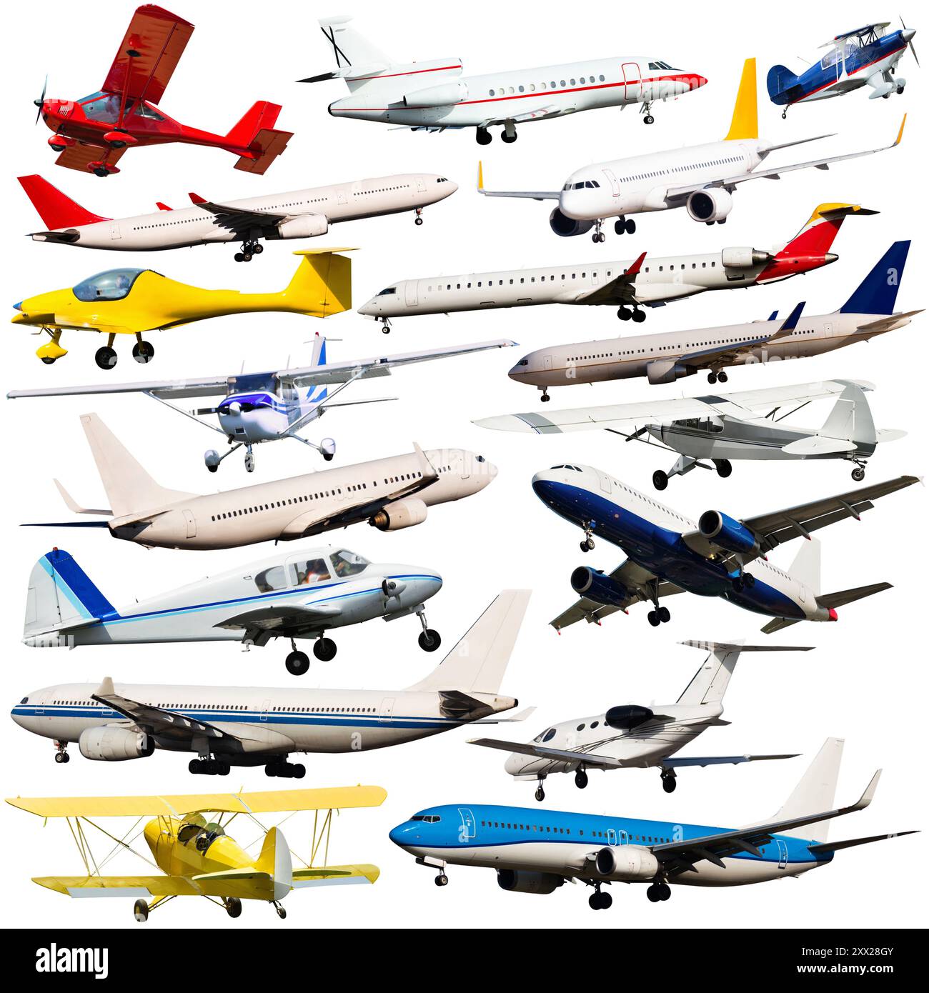 Passenger airliners isolated on white Stock Photo - Alamy