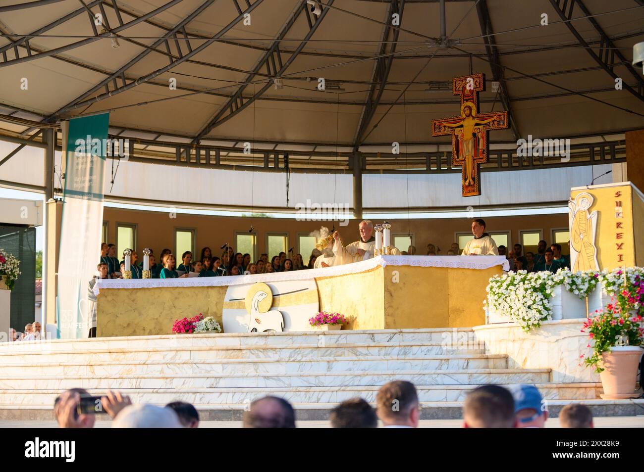 Incensation during the evening Holy Mass presided by Fr Jozo Grbeš ...