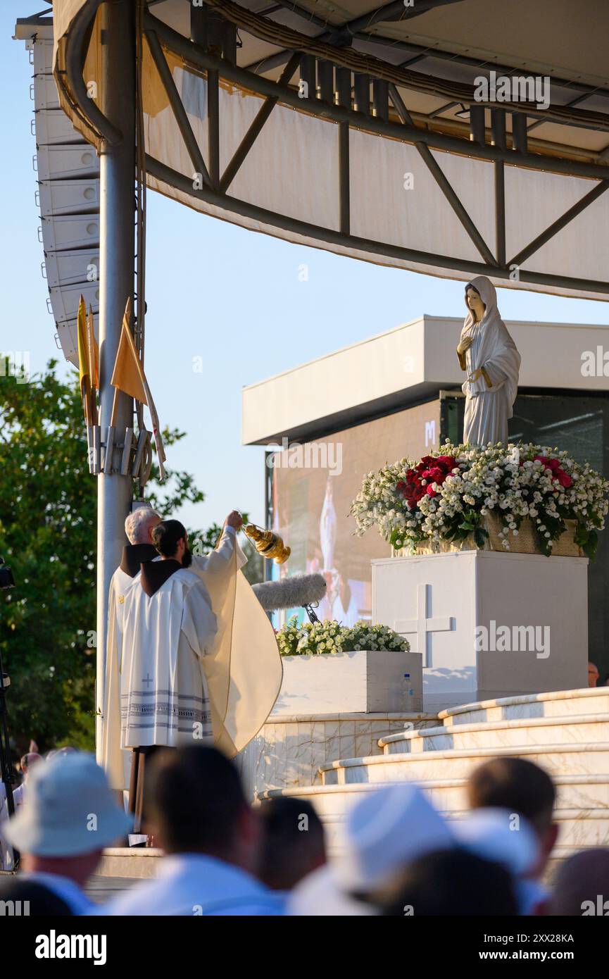 Incensation during the evening Holy Mass presided by Fr Jozo Grbeš ...