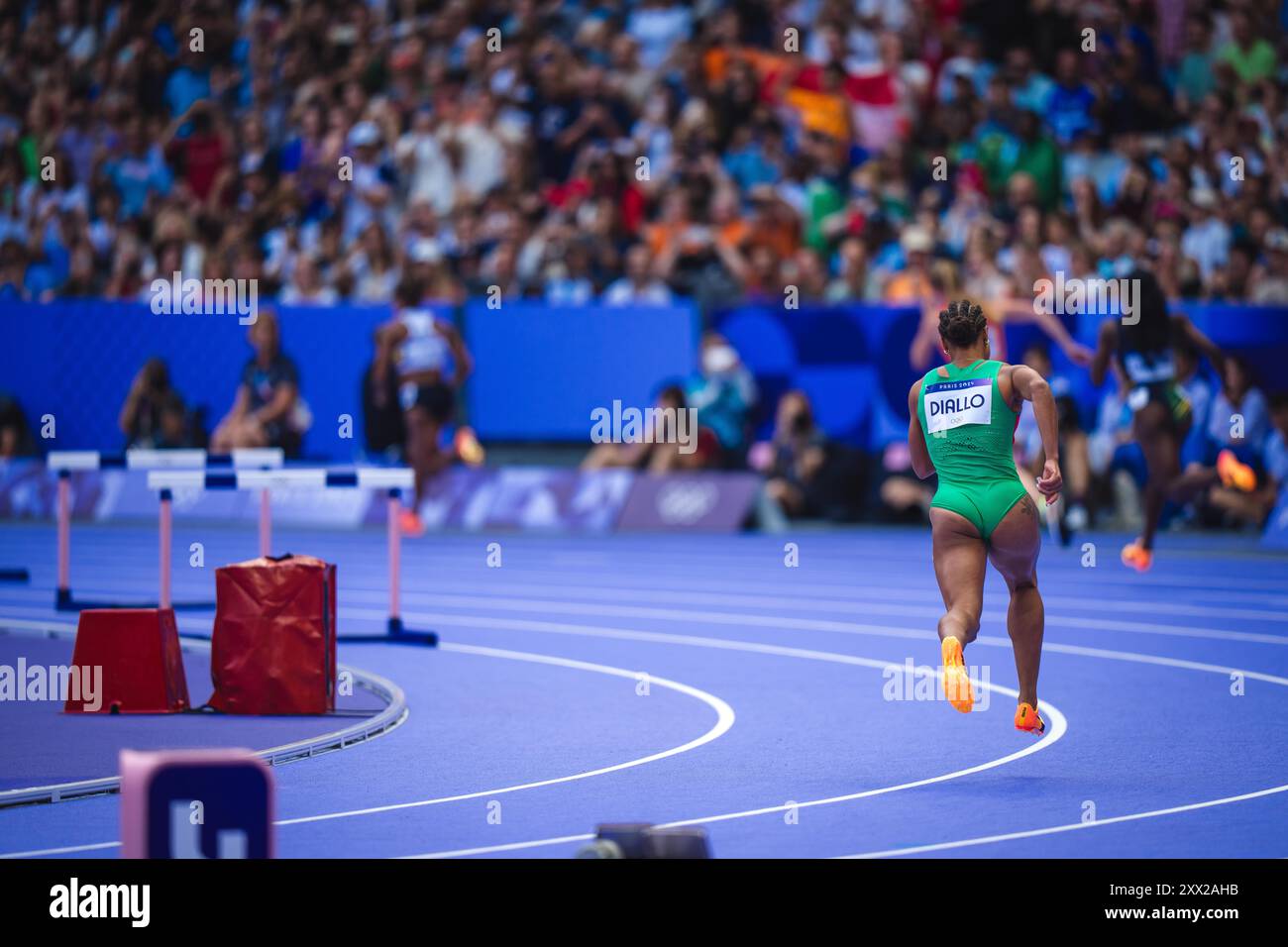 Fatoumata Binta Diallo participating in the 400 meters hurdles at the ...