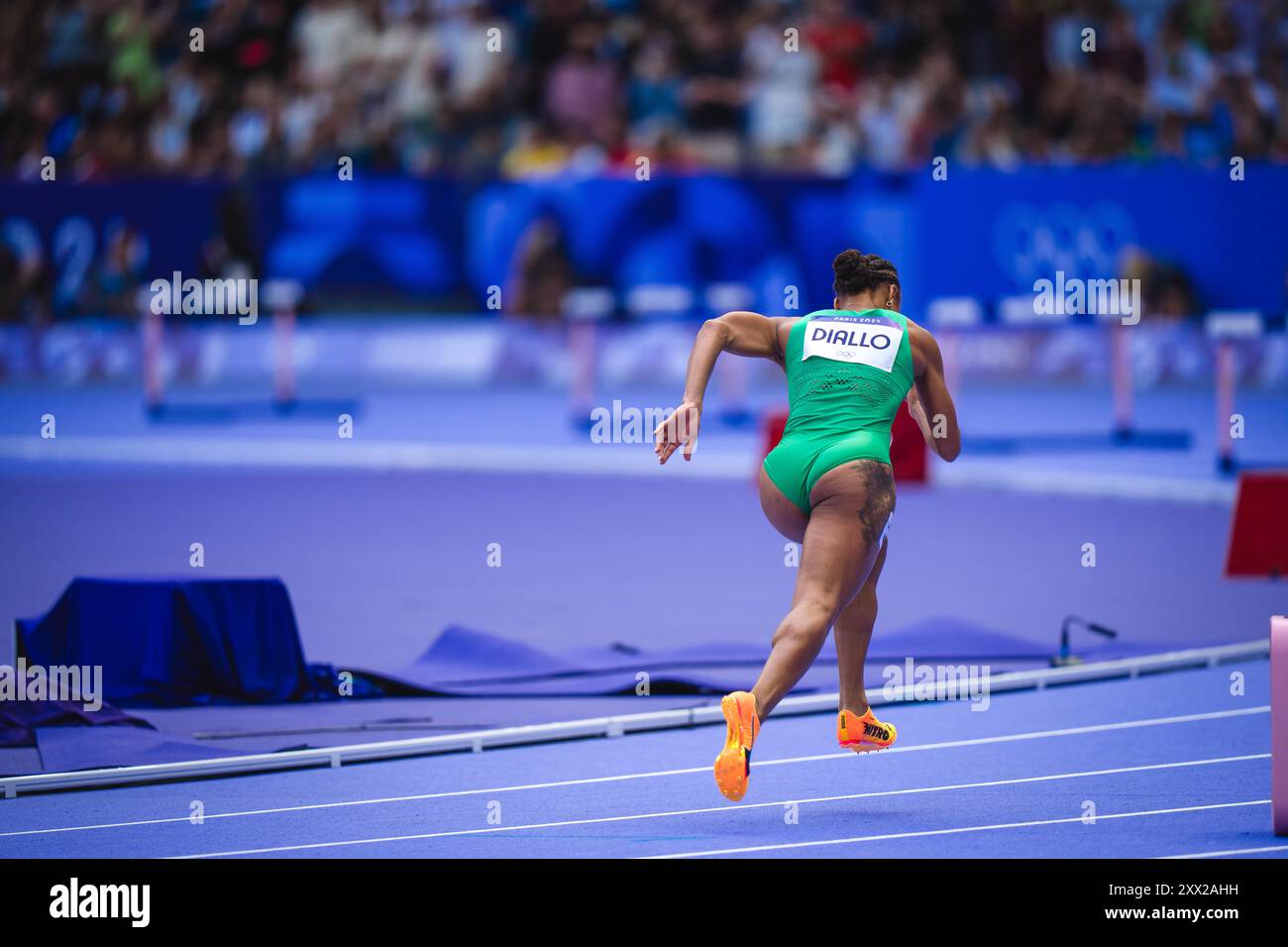 Fatoumata Binta Diallo participating in the 400 meters hurdles at the ...