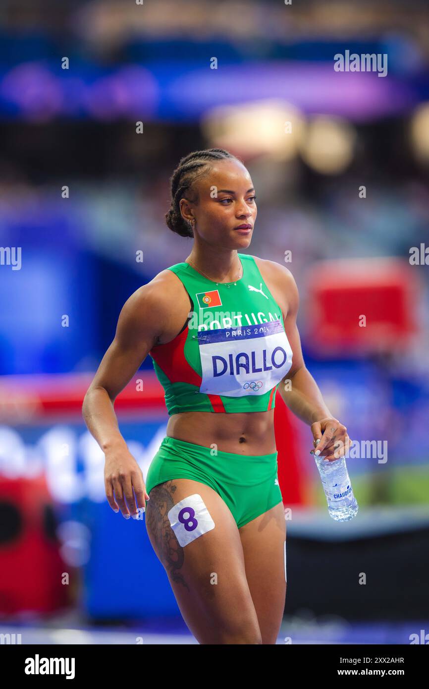 Fatoumata Binta Diallo participating in the 400 meters hurdles at the ...