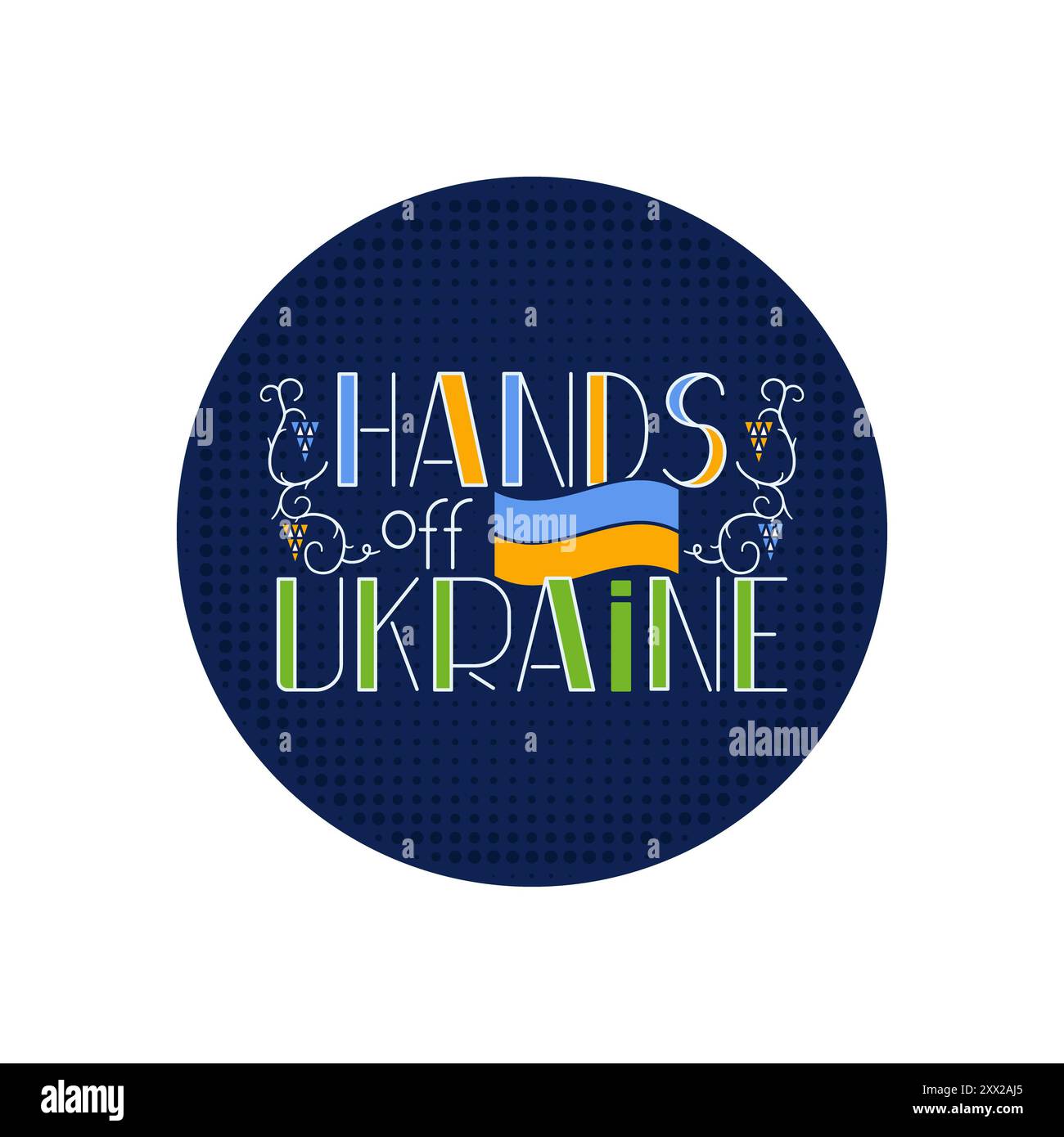 I love Ukraine badge design with Ukrainian ornaments and quote - hands ...
