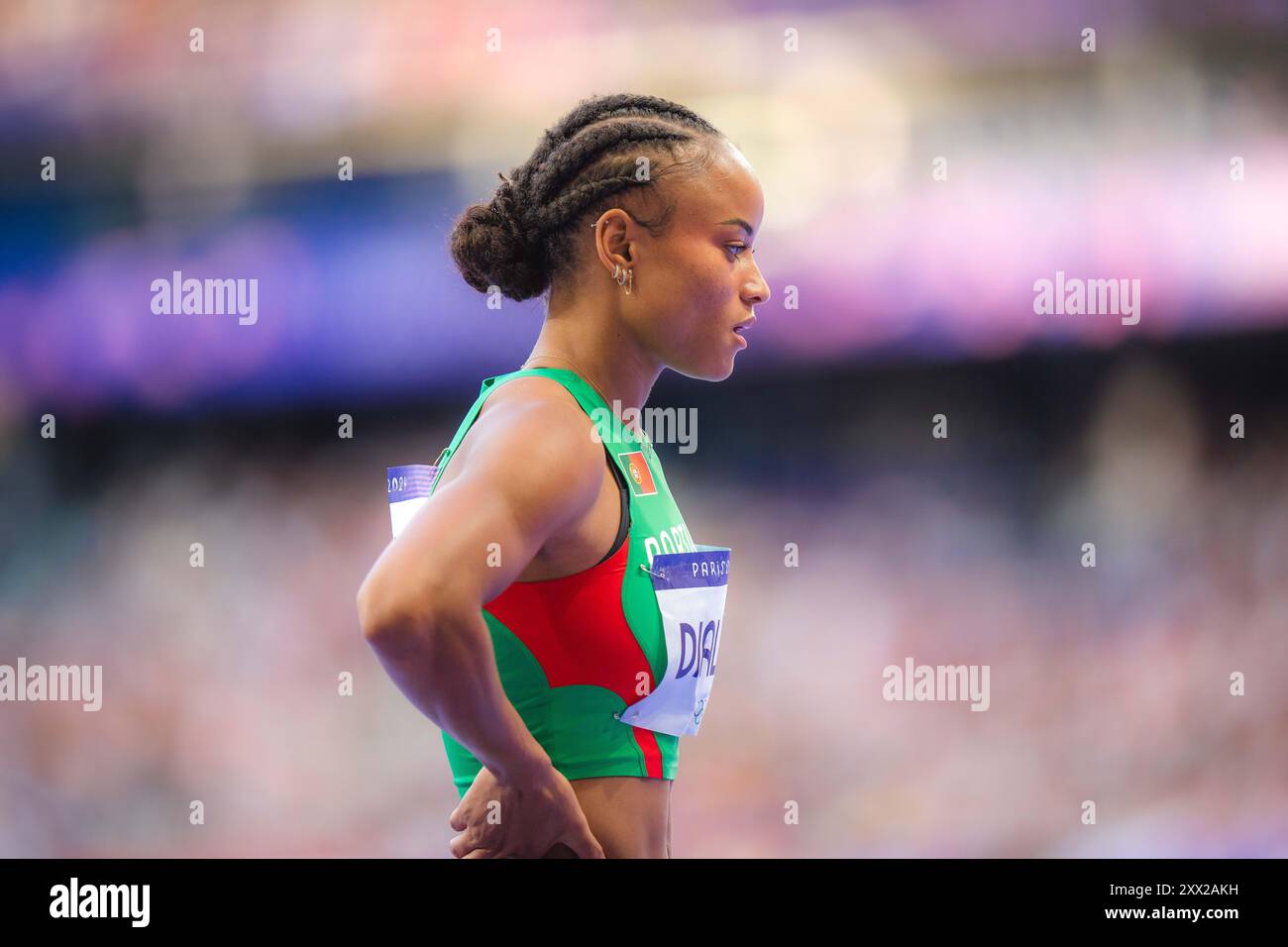 Fatoumata Binta Diallo participating in the 400 meters hurdles at the ...