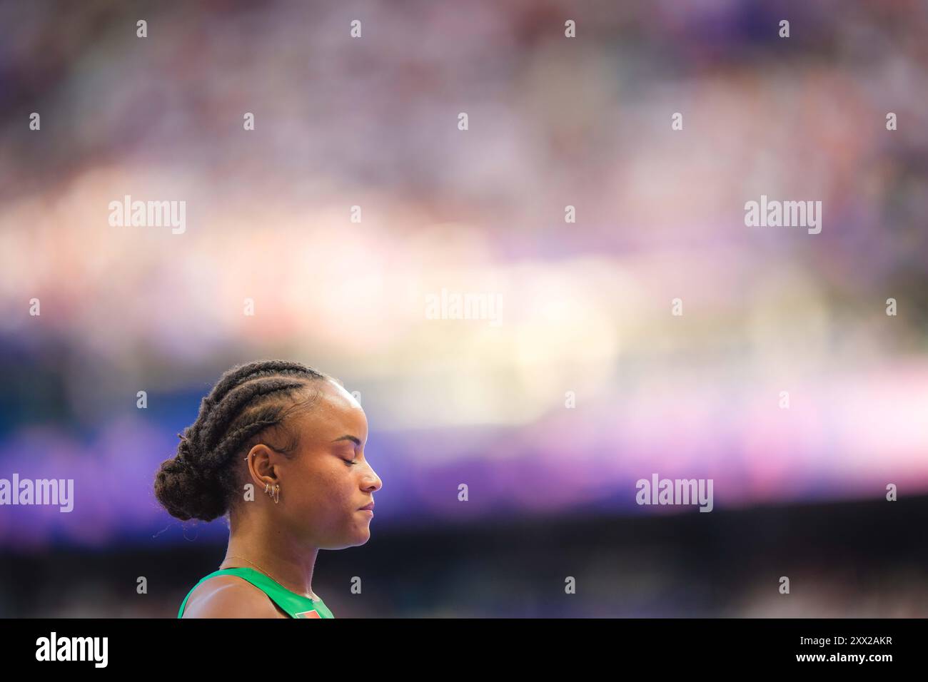 Fatoumata Binta Diallo participating in the 400 meters hurdles at the ...