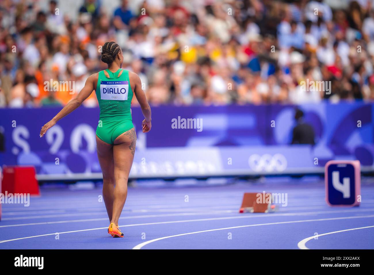 Fatoumata Binta Diallo participating in the 400 meters hurdles at the ...
