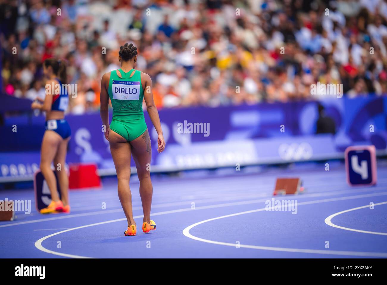 Fatoumata Binta Diallo participating in the 400 meters hurdles at the ...