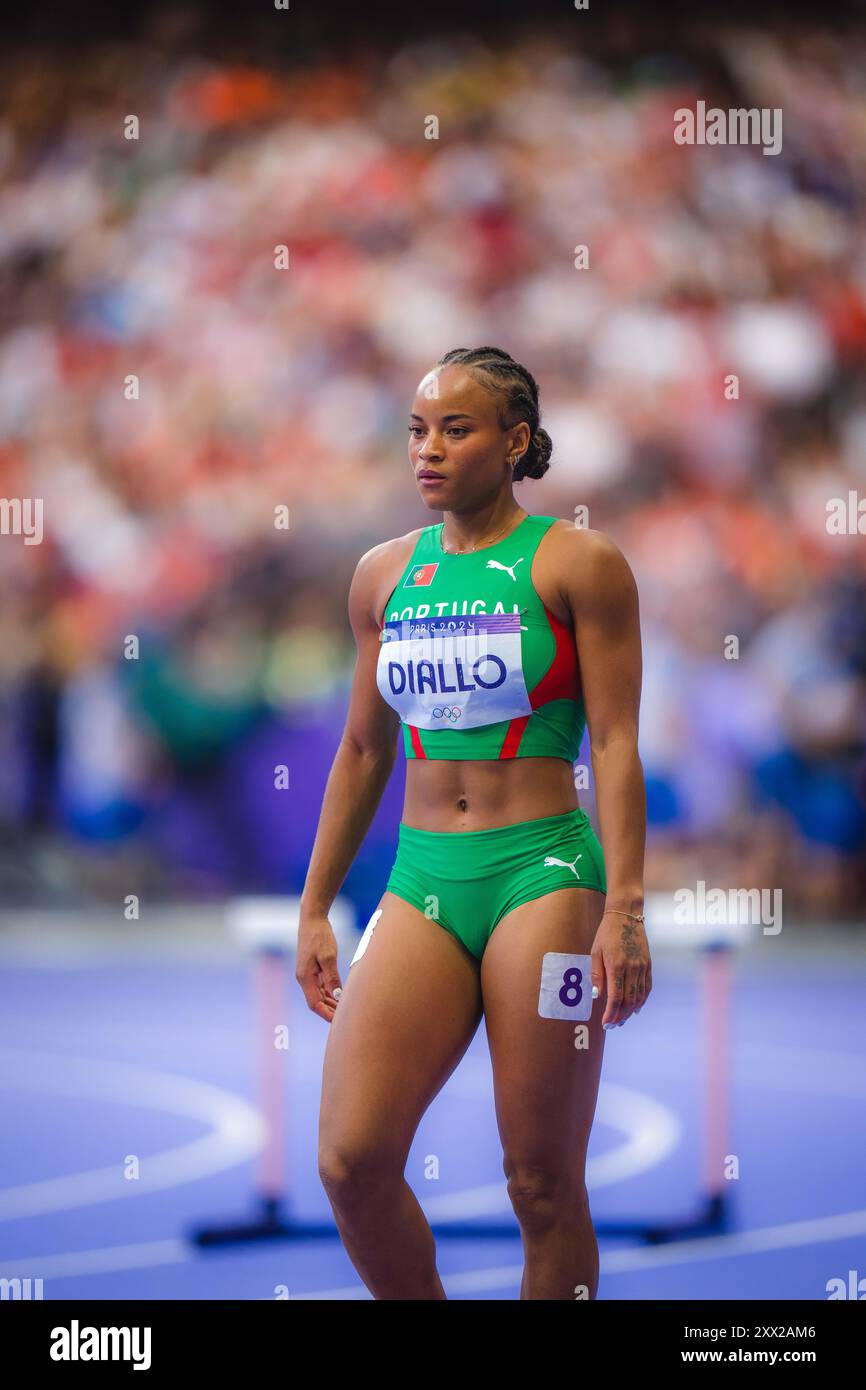 Fatoumata Binta Diallo participating in the 400 meters hurdles at the ...