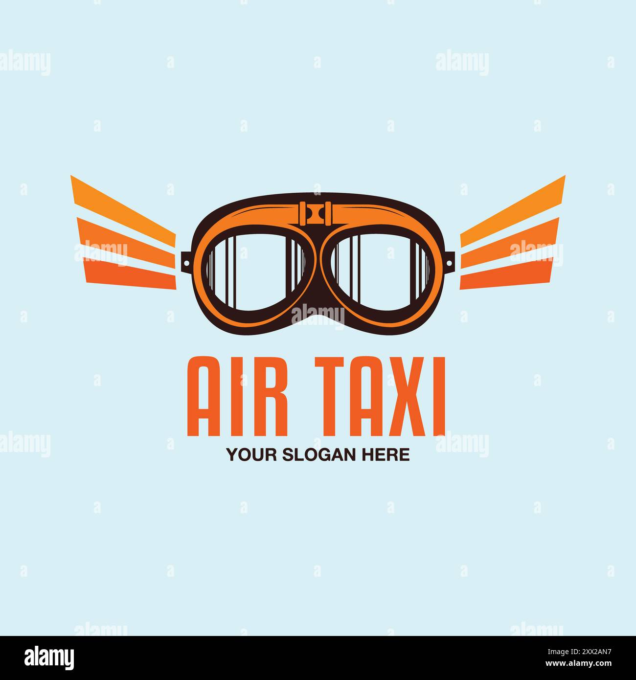 Airplane logo template with goggles. Air taxi Plane badge graphics for ...
