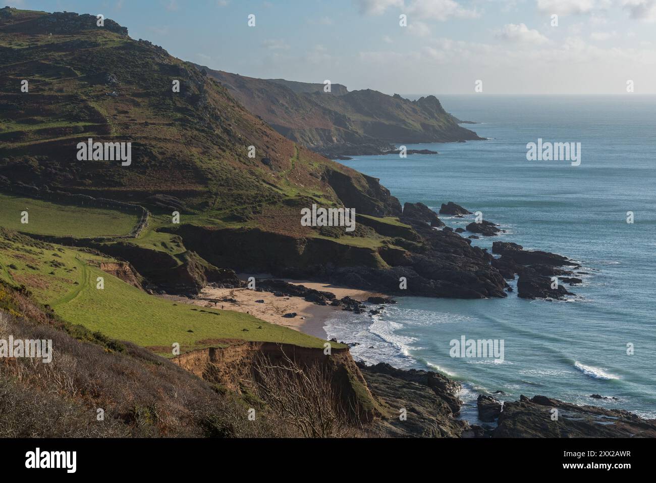 View from coastal path by Gara Rock hotel, looking South East along ...