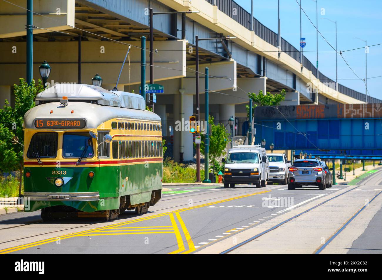 SEPTA PCC III street cars on the route 15 Stock Photo - Alamy