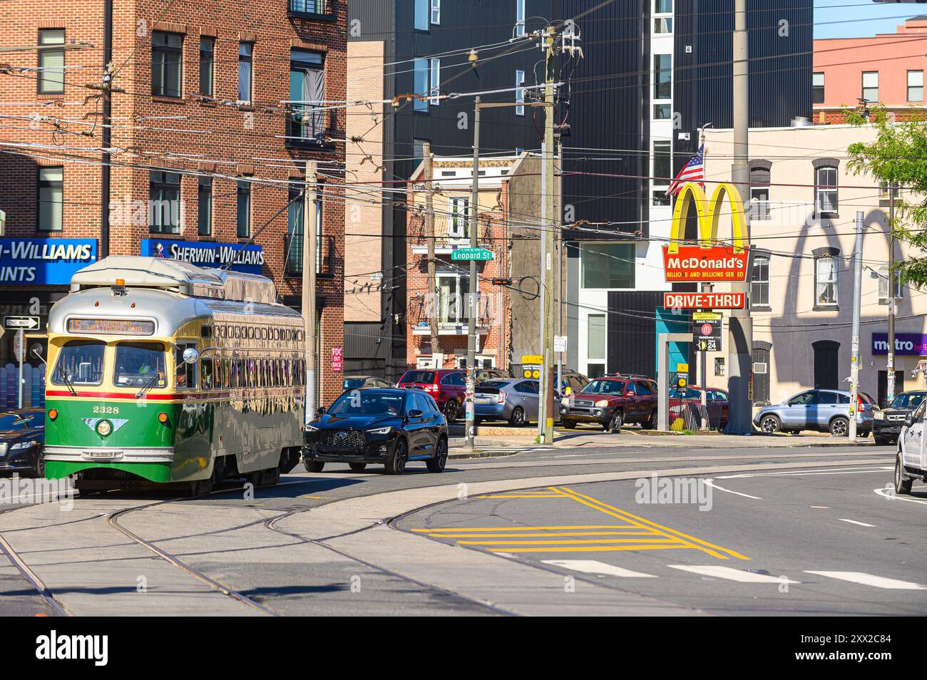 SEPTA PCC III street cars on the route 15 Stock Photo - Alamy