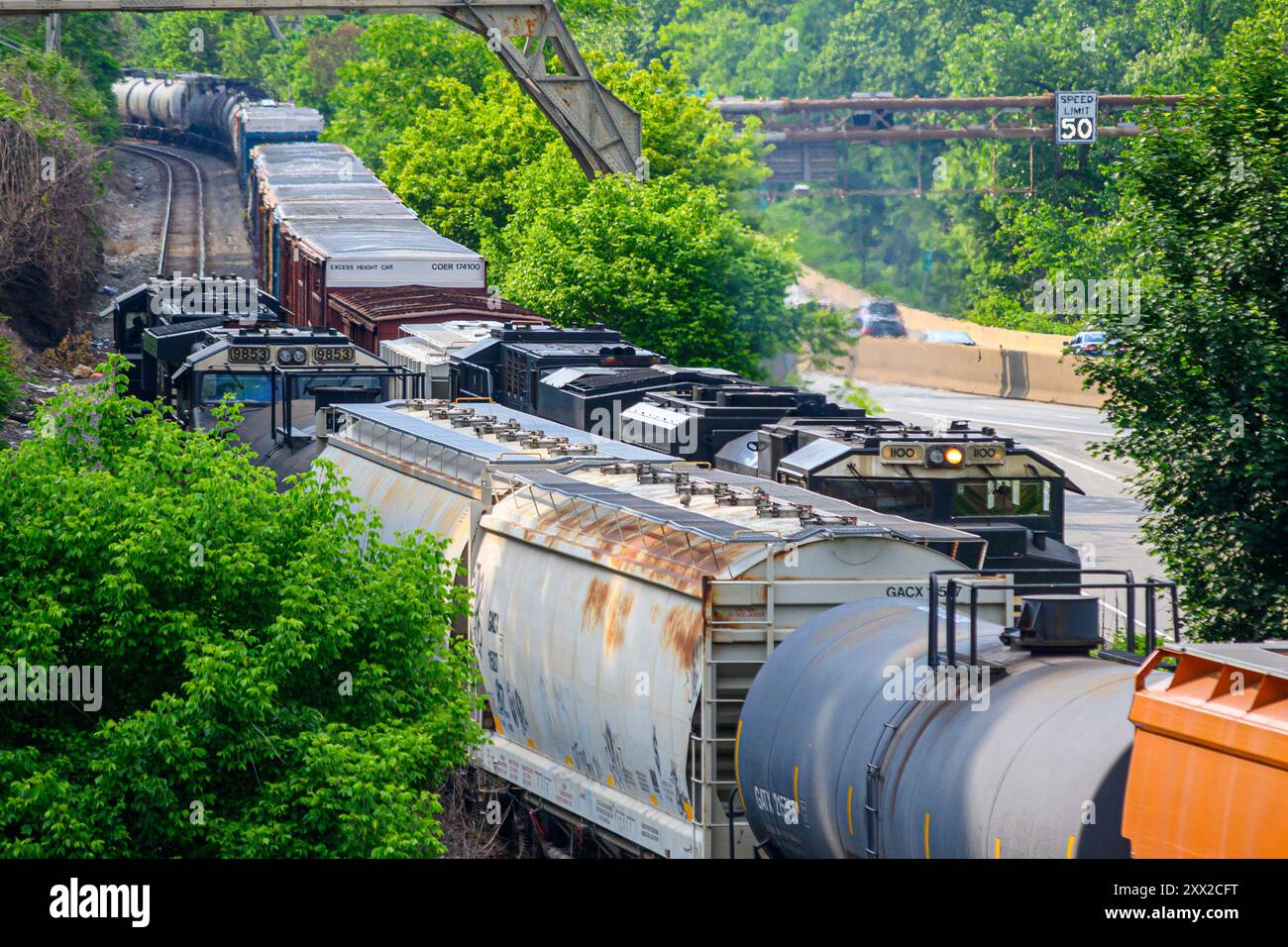NS freight trains thoughout the Philadelphia Aea Stock Photo - Alamy